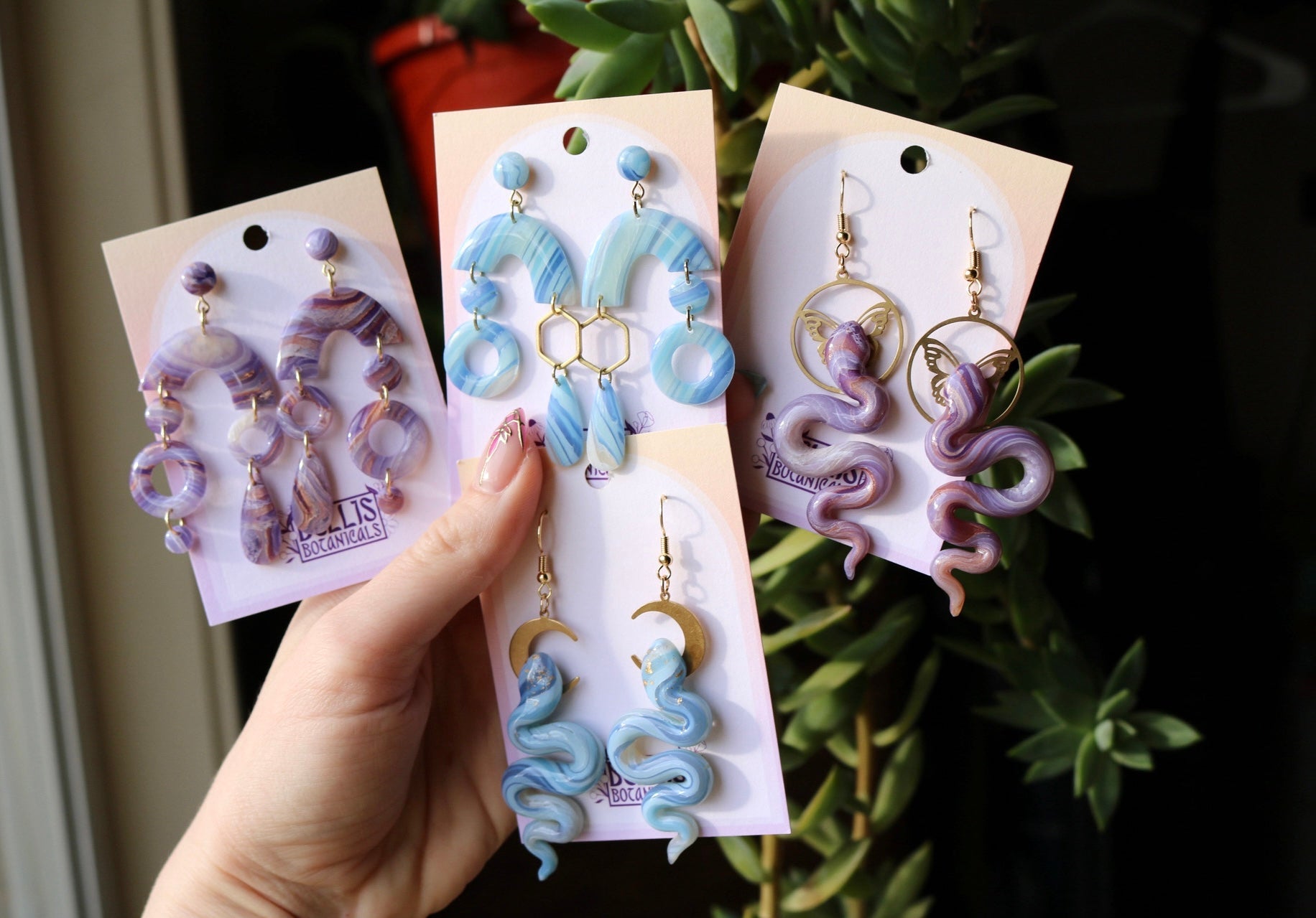 Polymer Clay Faux Agate Earrings – Brianca Bellis